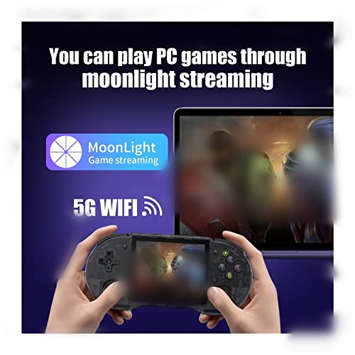 Retro Game RG353P Handheld Video Game Console 3.5 Inch IPS Screen RK3566 with WiFi Android Li-nux TV Out Retro Games Player Box (Size : 128G 25000 Games, Color : Black with Bag)