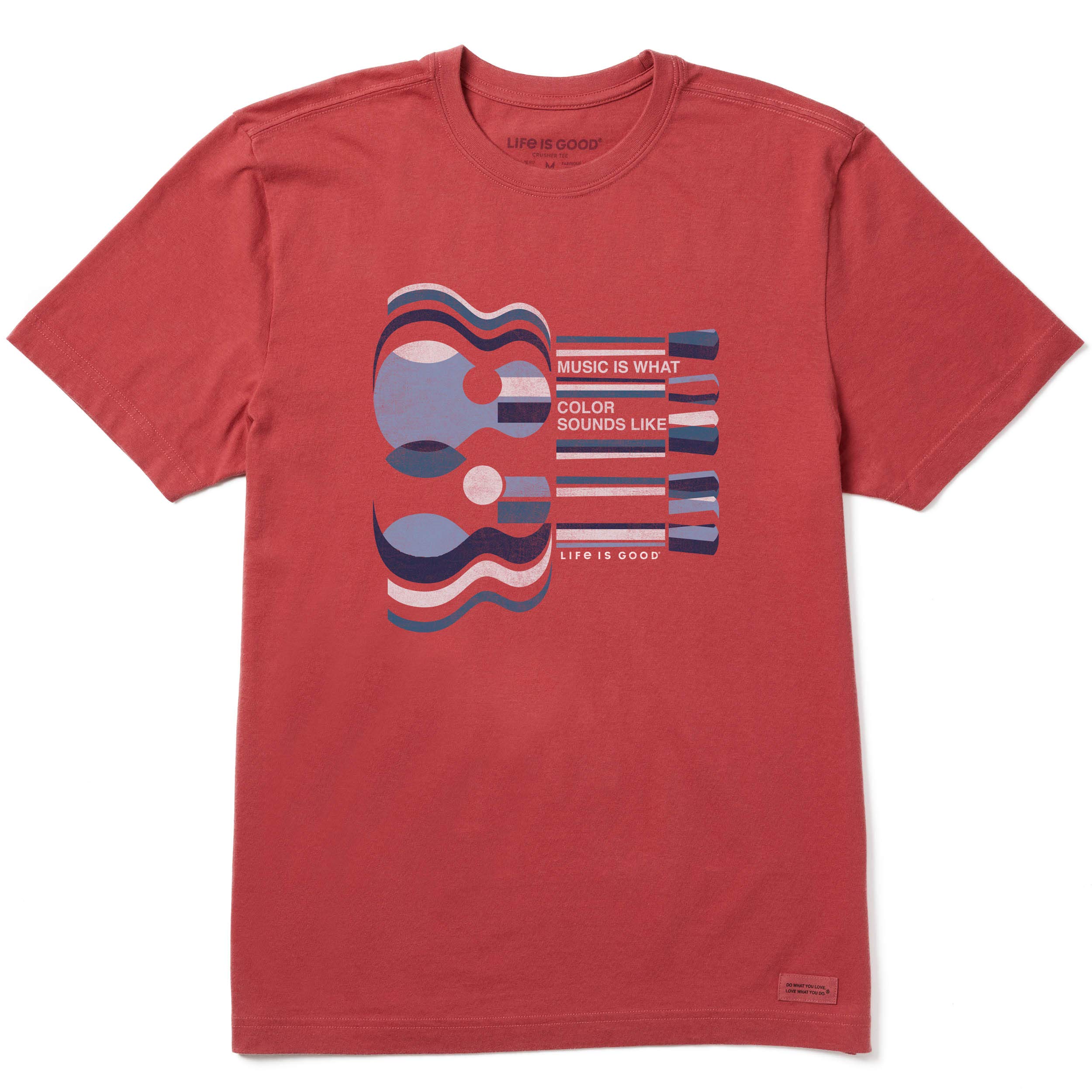 Life is Good Mens Crusher Graphic T-Shirt, Faded Red, Small