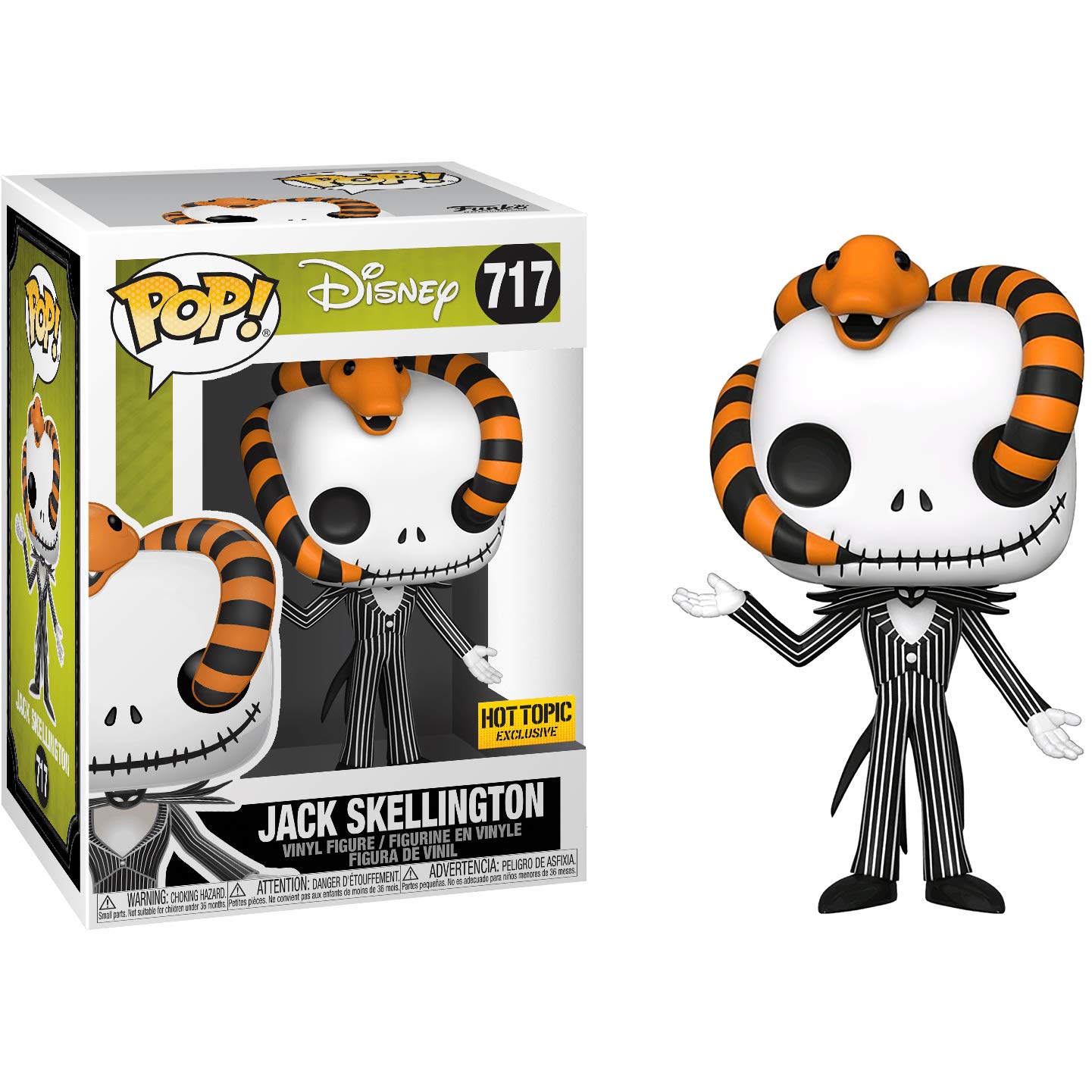 Jack Skellington (Hot Topic Exc): Funโko Pop! Vinyl Figure & 1 Compatible Graphic Protector Bundle (717 - 42989 - B)