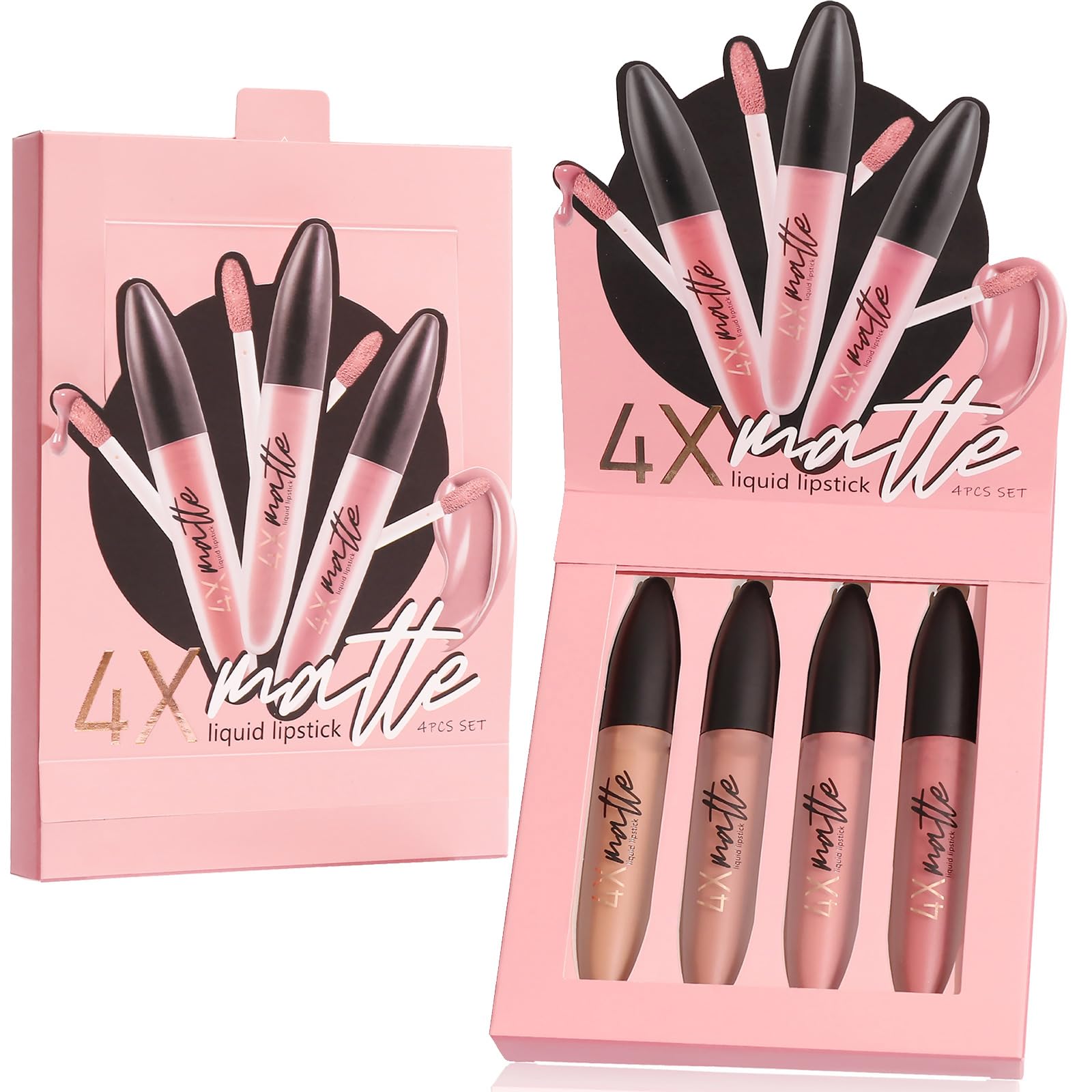 UCANBE 8Pcs/Set Velvet Matte Liquid Lipstick Makeup Lip Stick Classic Waterproof Long Lasting Smooth Soft Reach Colors Full Lips Gloss For Women Gift Sets (Set B)