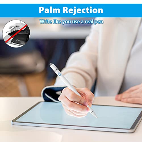 RICQD Stylus Pencil Compatible Apple iPad(2018-2022) with Palm Rejection iPad 10/9/8/7/6th, Pro 12.9 6/5/4/3rd Gen, Air 5/4/3rd, Mini 6/5th, Pro 11 High Precision Drawing Pen