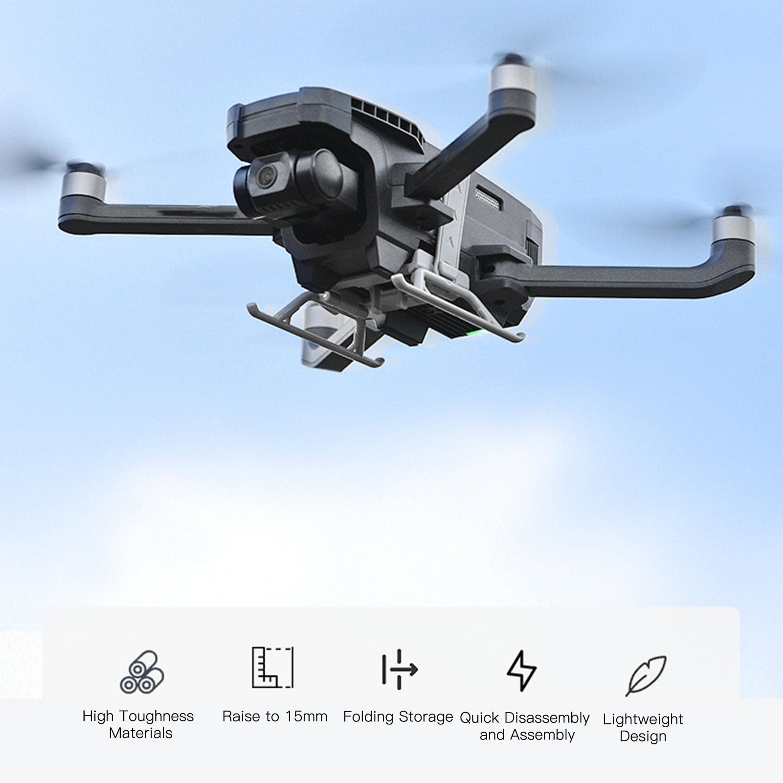 Jauarta Drone Landing Gear Extended Leg Foldable 15mm Extended Height for Holy Stone HS720G