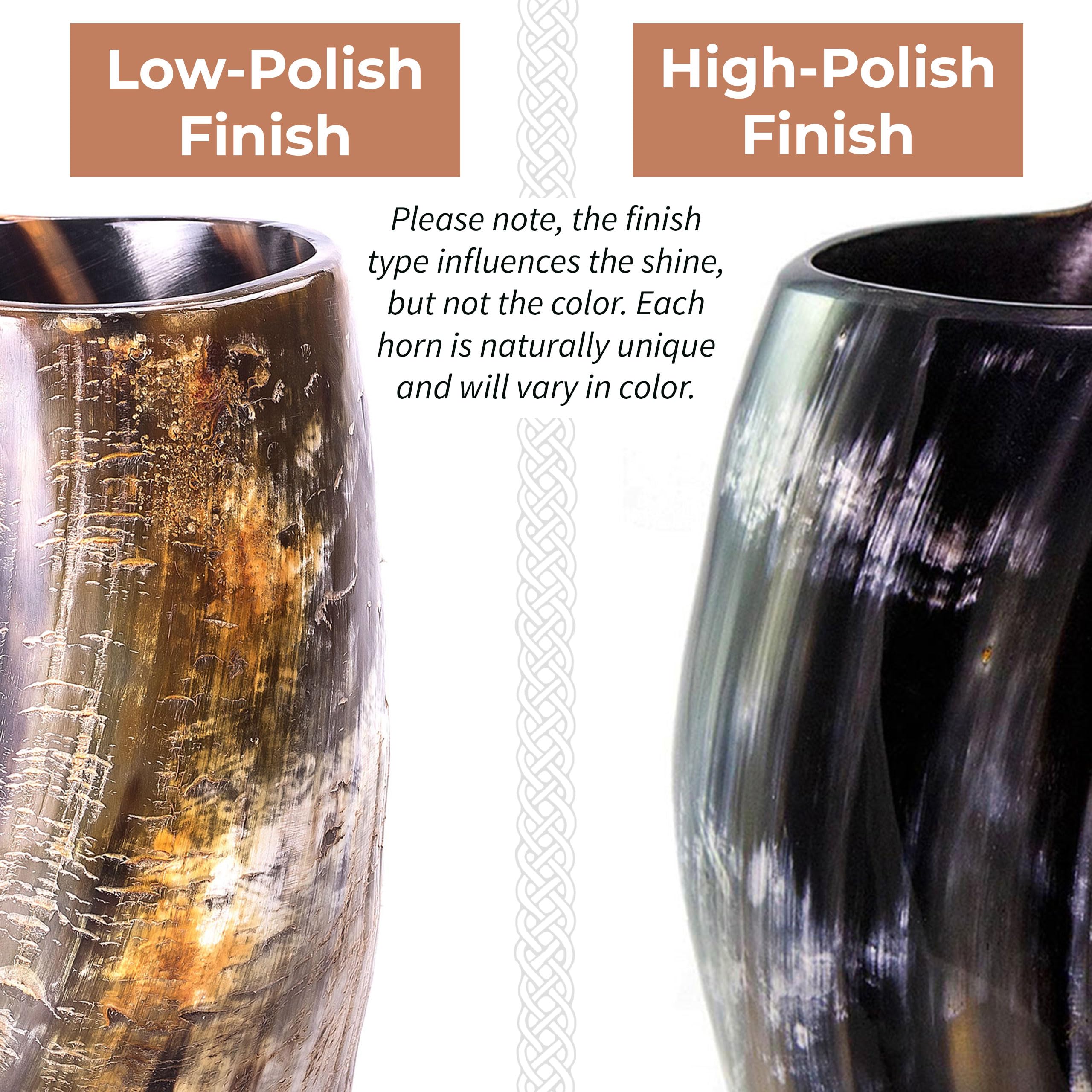Norse Tradesman Personalized Engraved Viking Drinking Horn Mug - Holiday Themed Designs and Submit Your Text for Engraving - Multiple Tankard Sizes & Engraving Options