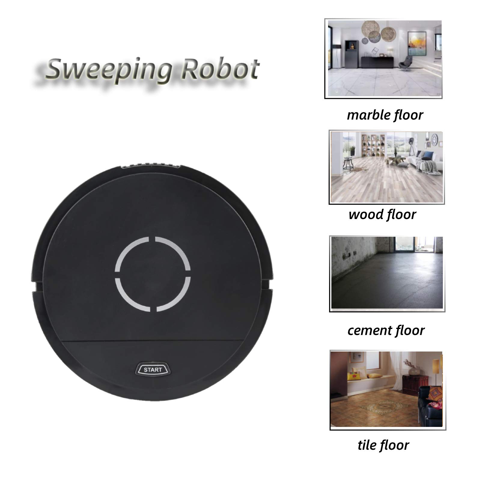 Jectse Sweeping Robot,USB Charging Automatic Sweeping Robot,Household Intelligent Vacuum Cleaner Robot, Strong Absorption of Hair, Fine Debris and Other Debris, Intelligent Avoid Obstacles