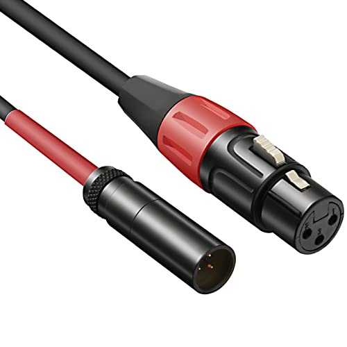 JOMLEY Mini XLR to XLR Cable,XLR Female to Mini XLR Male Microphone Audio Cable for Blackmagic Pocket 4K Camera Video Assist 4K - 3ft
