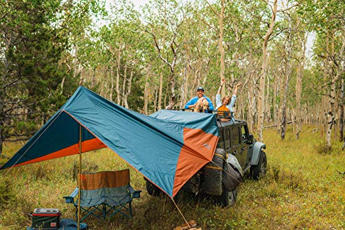 Kelty Waypoint Tarp, Reflecting Pond/Gingerbread, Semi-Universal Vehicle Mounting System, Enhanced Protection from The Elements, Single-Pole Design, Shark-Mouth Carry Bag for Easy Transport, & More