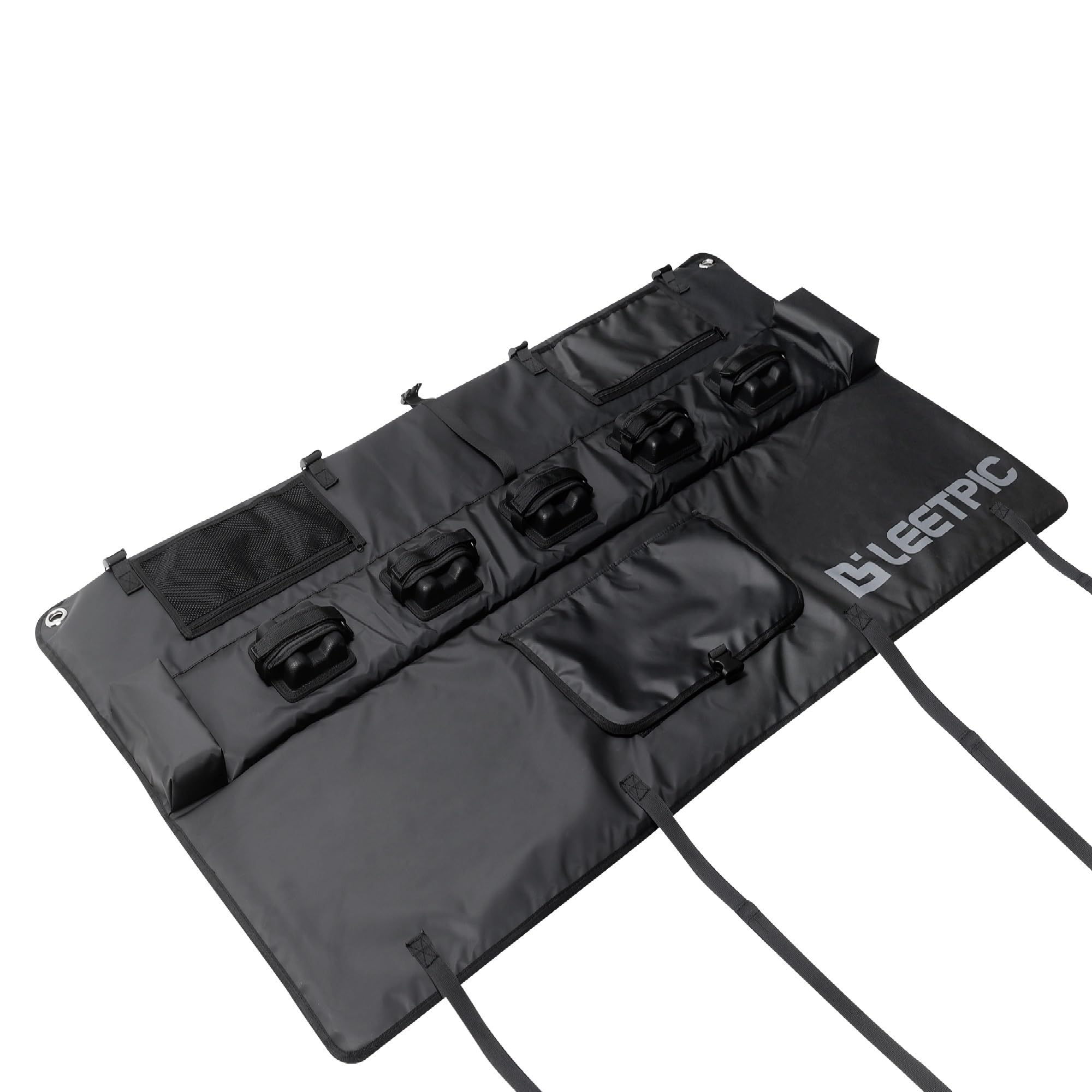 LEETPIC Heavy Duty Outdoors Tailgate Pad for Mountain Bike, Tailgate Protection Pad with Tool Pockets for Medium Size Pickup Trucks Carry up to 5 Bikes