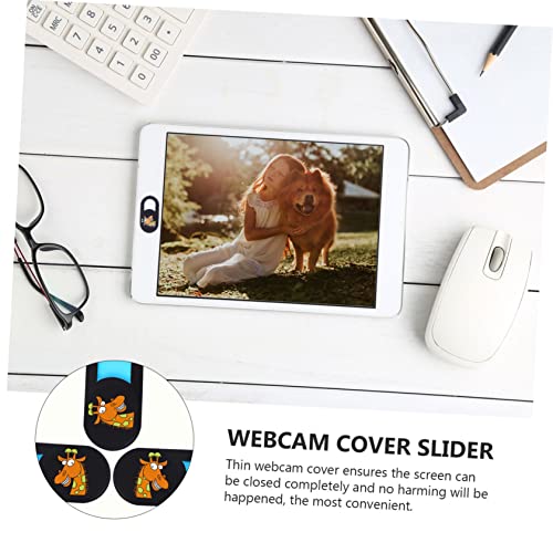 SOLUSTRE USB Camera 3pcs Slider with for Safety Photo Professional Hood Laptop Webcam Covers Cap Tablet Blocker Slide Laptops Giraffe Cartoon Privacy Web Cover Protectors Camera and Lens Ipads