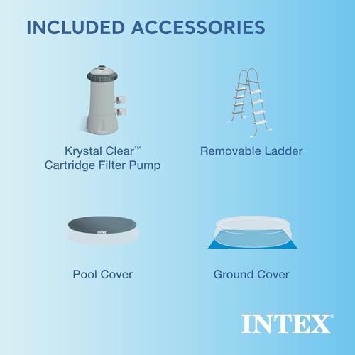 Intex 28167EH Easy Set Inflatable Swimming Pool Set: 15ft x 48in β Includes 1000 GPH Cartridge Filter Pump β Removable Ladder β Pool Cover β Ground Cloth