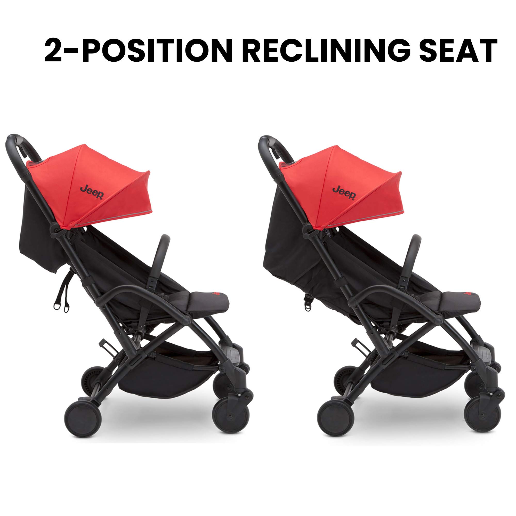 Jeep Breeze Stroller by Delta Children - Lightweight Stroller Features Compact One-Hand Fold, Oversized Canopy, Recline and Shock Absorbing Frame, Wildwood