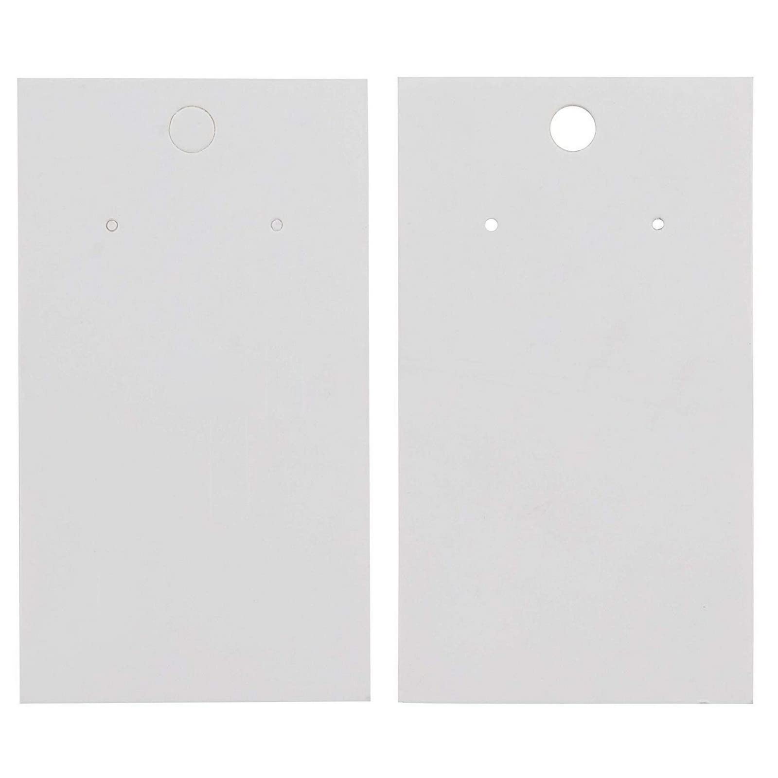 Juvale White Earring Display Cards, 200-Pack Hanging Earring Cards for Selling, Packaging, Storage, 500 GSM Thick and Sturdy Paper Material, Jewelry Holders (3.5x2 in)