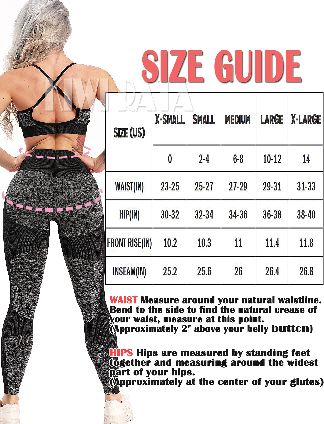 KIWI RATA Women's High Waist Active Seamless Compression Fitness Leggings Running Workout Slim Butt Lift Yoga Pants (#1 Heart Booty Black, Medium)