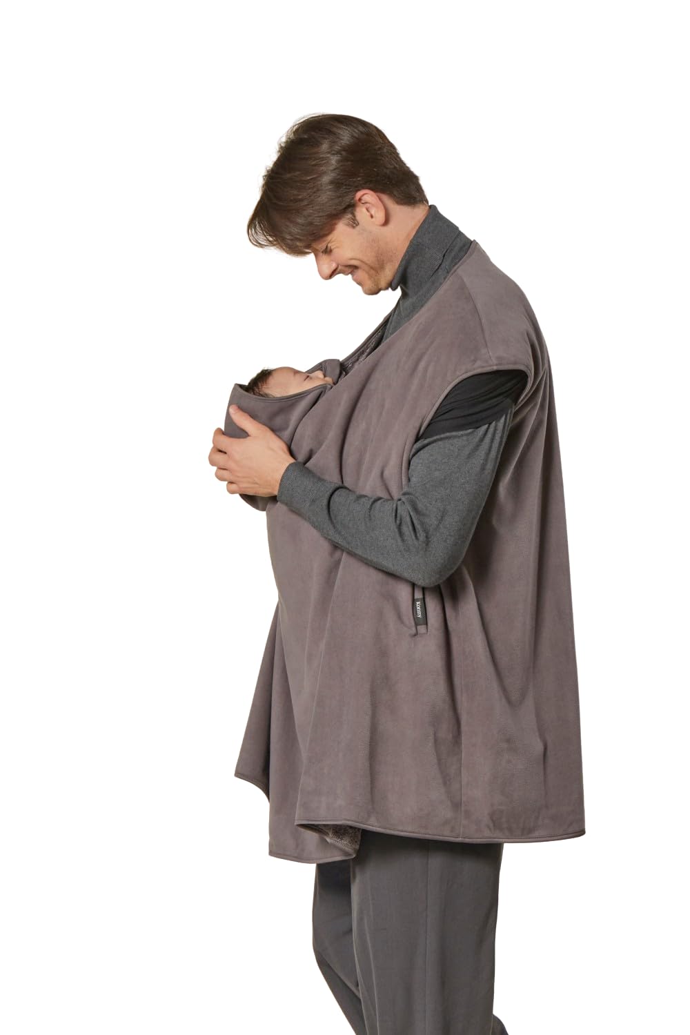 Konny Baby Carrier Winter Cover, Maternity Baby Carrier Hoodie, Women's Fleece Jacket, Maternity Coat, Nursing Hoodie Vest (Charcoal, Free Size)