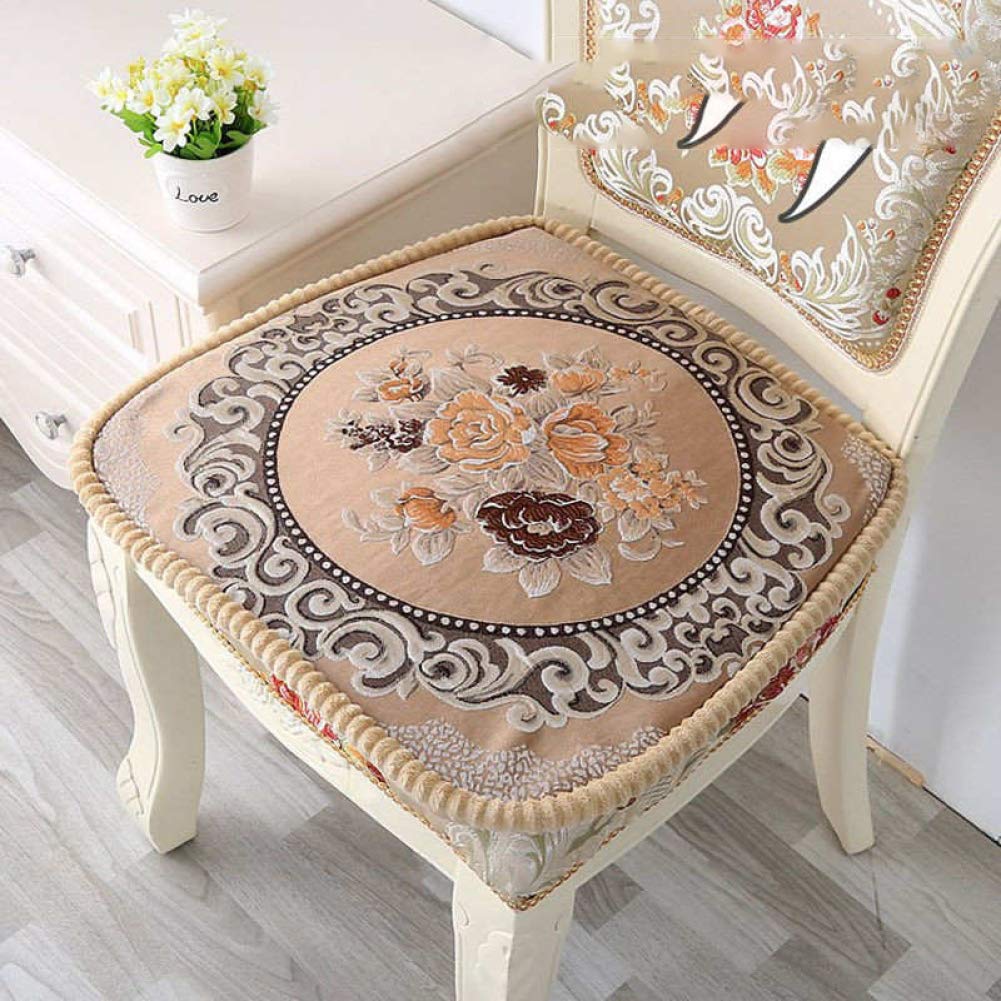 JONARO Embroidered Floral Dining Chair Cushion for Kitchen Decor Anti-Skid Home Seat Pad European Chair Decorative Cushion Pillow Mat