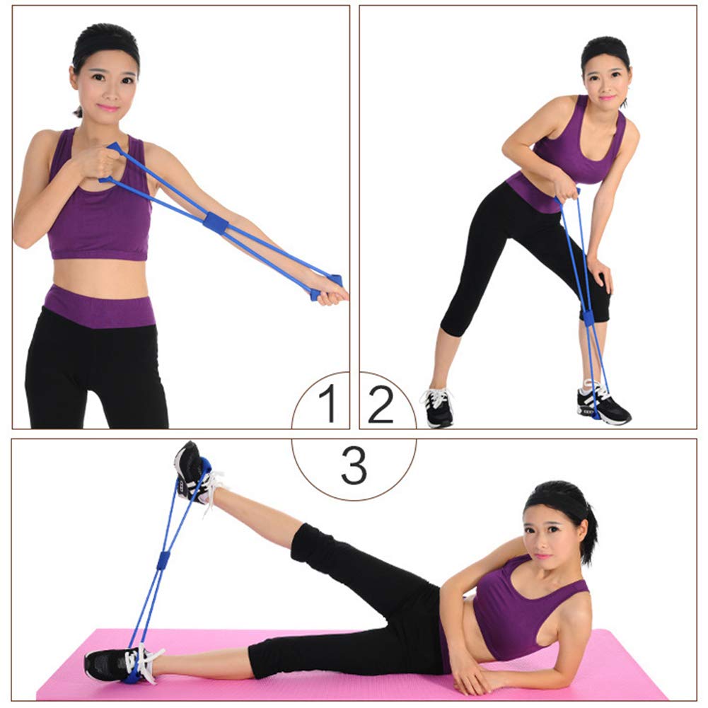 Kathleen0 Pull pe 8 Shaped Gym Equipment Home Accessories Yoga Sports Exercise Pilates Fitness Elastic Rubber