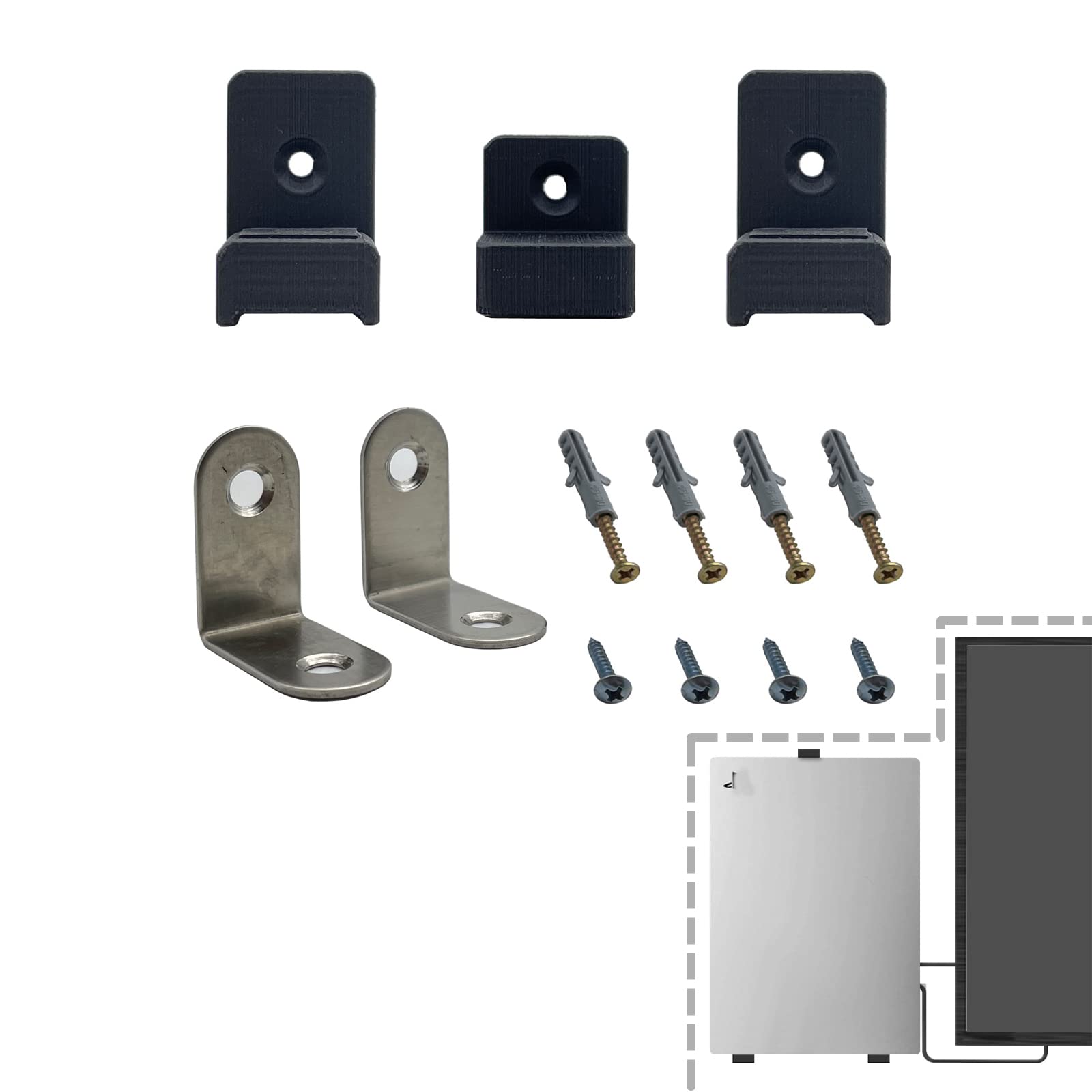 Onyehn Wall Mount Holder(Carbon Fiber) for PS5 Console with Screws Mount Behind TV for PS5 Accessories