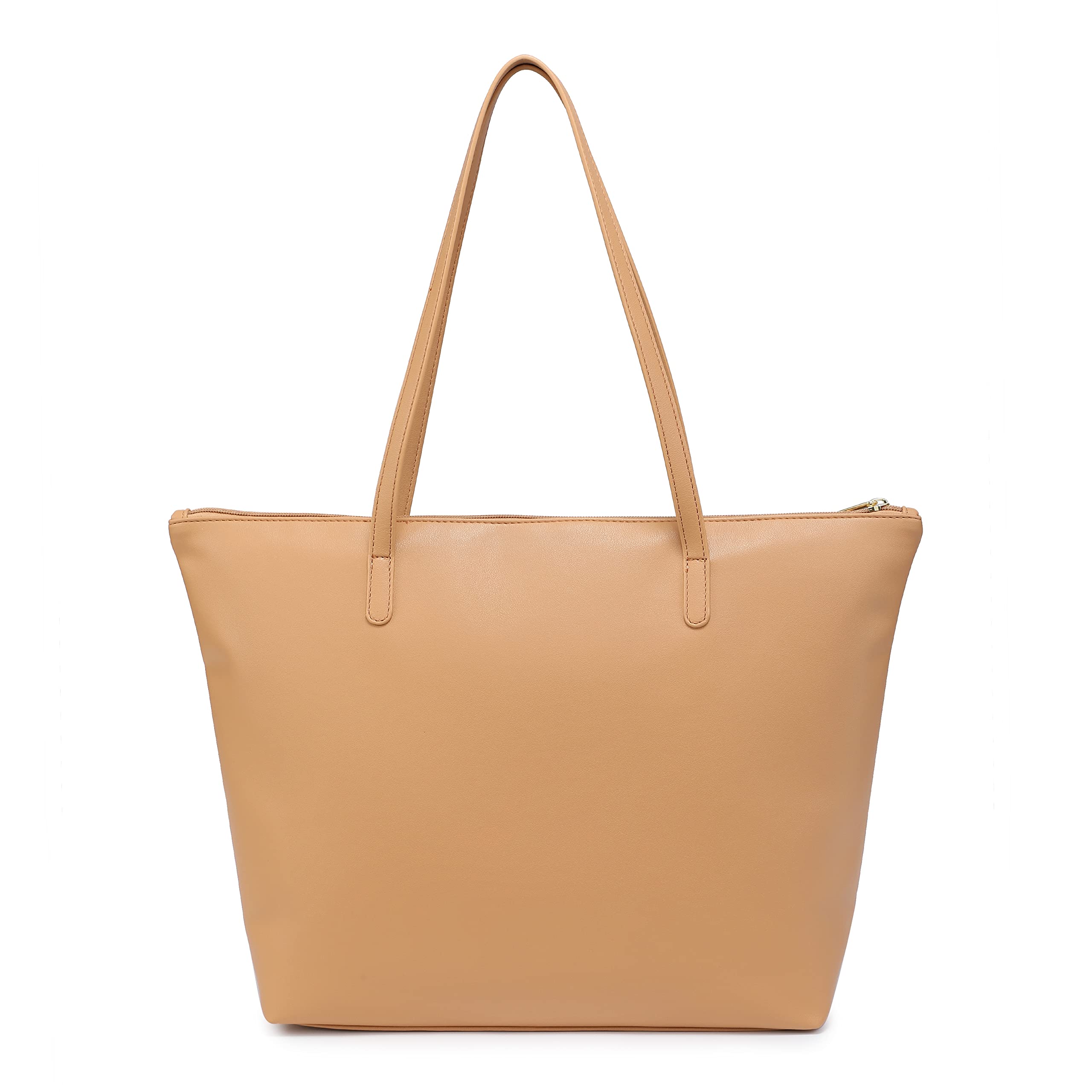 NNEE Water Resistance Light Weight Leather Tote Bag Big Capacity Handbag Shoulder Bag - Black