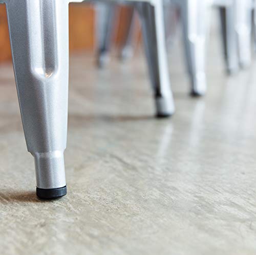 UrbanMod 24 Inches Metal Barstool Set of 4 β Counter Height Backless Bar Stool for Kitchen Island, Breakfast, Outdoors, Pub, Restaurant, Home, Patio β Stackable Heavy Duty Modern & Industrial (Silver)