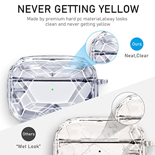 Youskin Airpod Pro 2 Case 2022 Diamond Crystal Clear, AirPods Pro 2nd Generation Case Cover, Full-Body Shockproof Hard Shell Protective for Men Women with Keychain,Crystal Clear