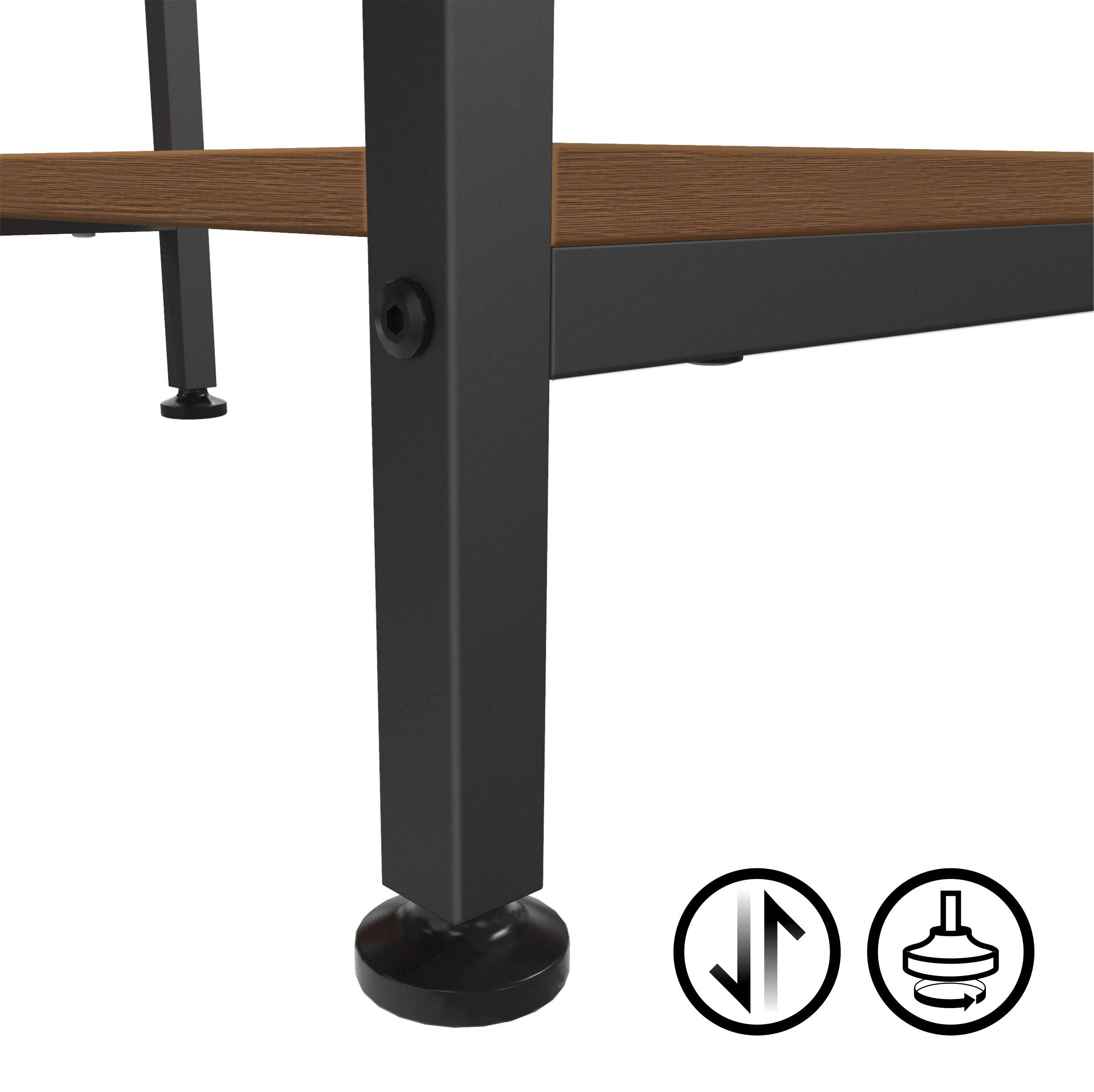 JOISCOPE Home Office Computer Desk,Small Study Writing Desk with Wooden Storage Shelf,2-Tier Industrial Style Laptop Table,Gaming Table with Splice Board,60 inches,(Vintage Oak Finish)