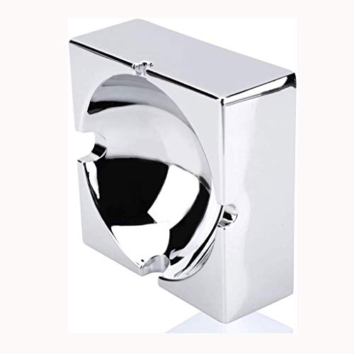 KTSCFS Ashtray， Desktop Square Thickening Bright Stainless Steel Bar KTV Living Room Indoor Smoking Ash Tray Home