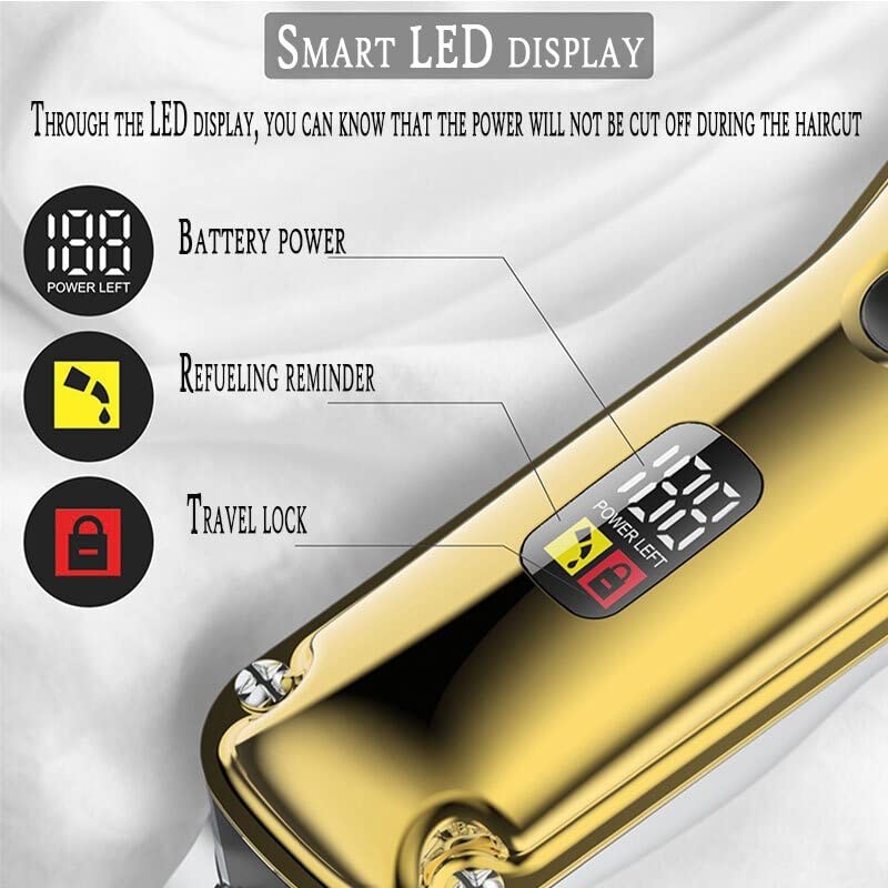 JQUAL Hair Cutting Tool, Professional cord cordless IPX7 hair trimmer electric 8W powerful hair clipper kit adjustable