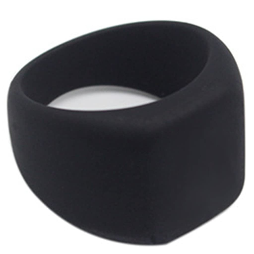 Matte Black Silicone Signet Style Wedding Statement Cocktail Party Anniversary Biker Ring (Black, 10)