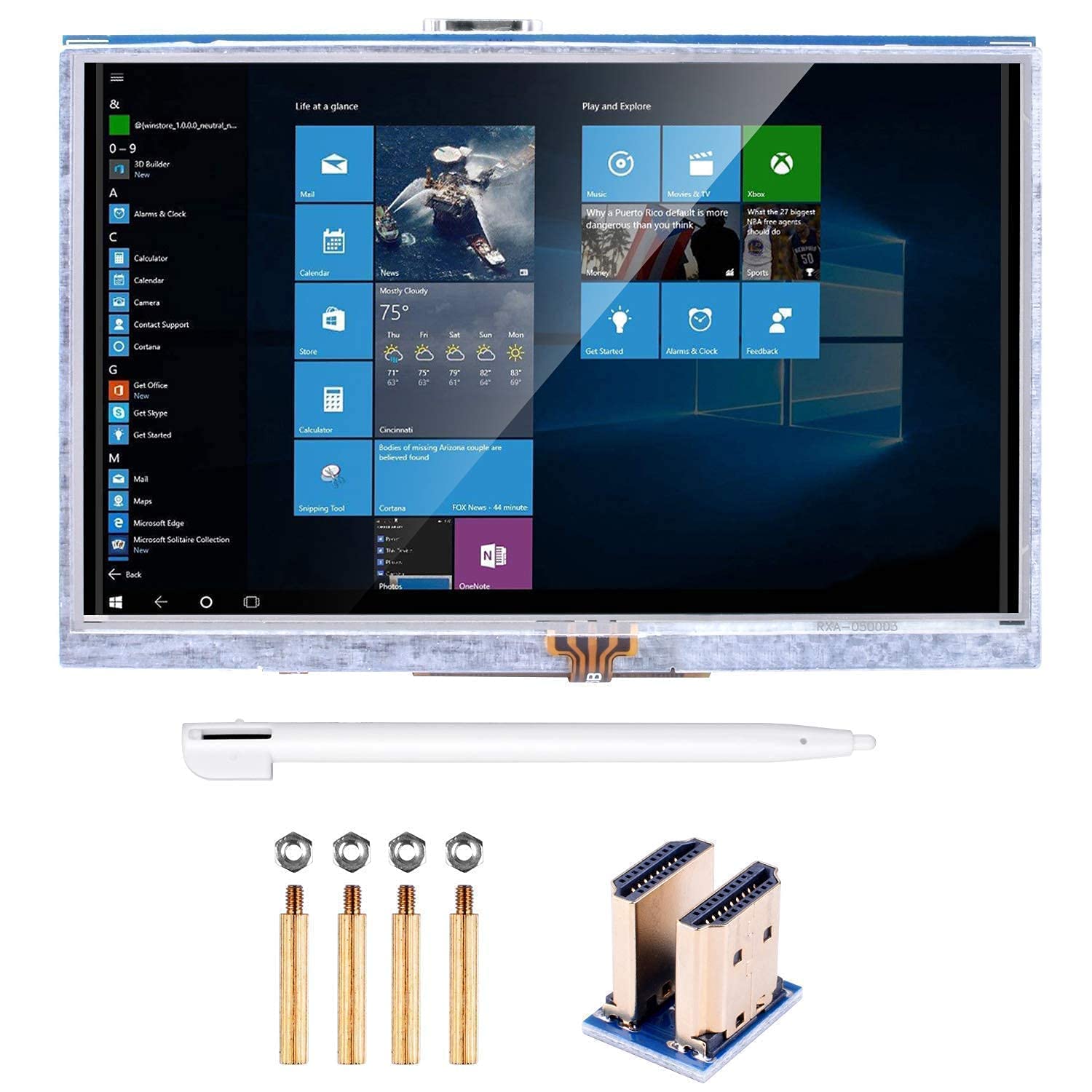 kuman 5 inch Resistive Touch Screen 800x480 HDMI TFT LCD Display for Raspberry Pi 3 2 Model B RPi 1 B B+ A A+
