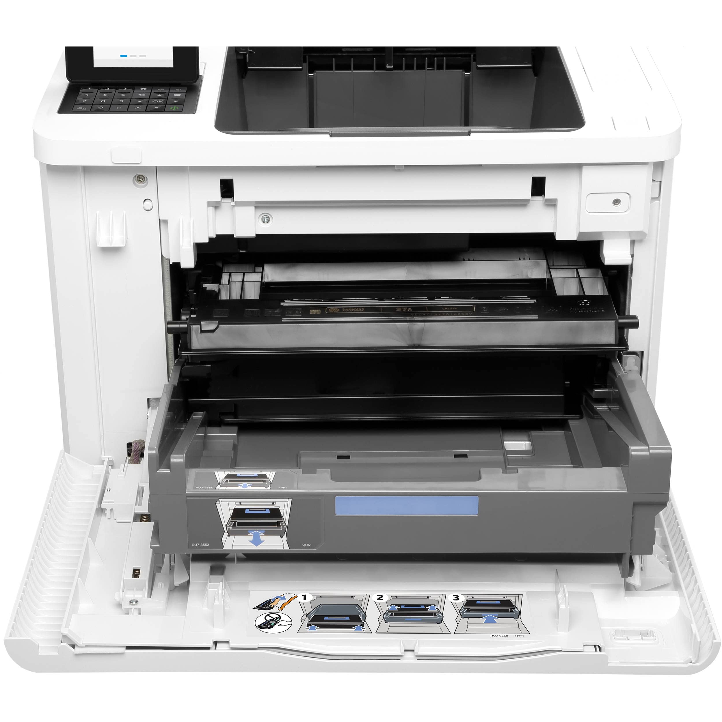 HP Laserjet Enterprise M607 n Single-Function Wired Monochrome Laser Printer, White - Print Only - 2.7" LCD, 55 ppm, 1200 x 1200 dpi, 1.5GB Memory, USB 2.0 and Ethernet Connectivity