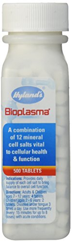 Hyland’s Bioplasma Cell Salts Tablets, Natural Homeopathic Combination of Cell Salts Vital to Cellular Function, Balance Electrolytes, 500 Count, White
