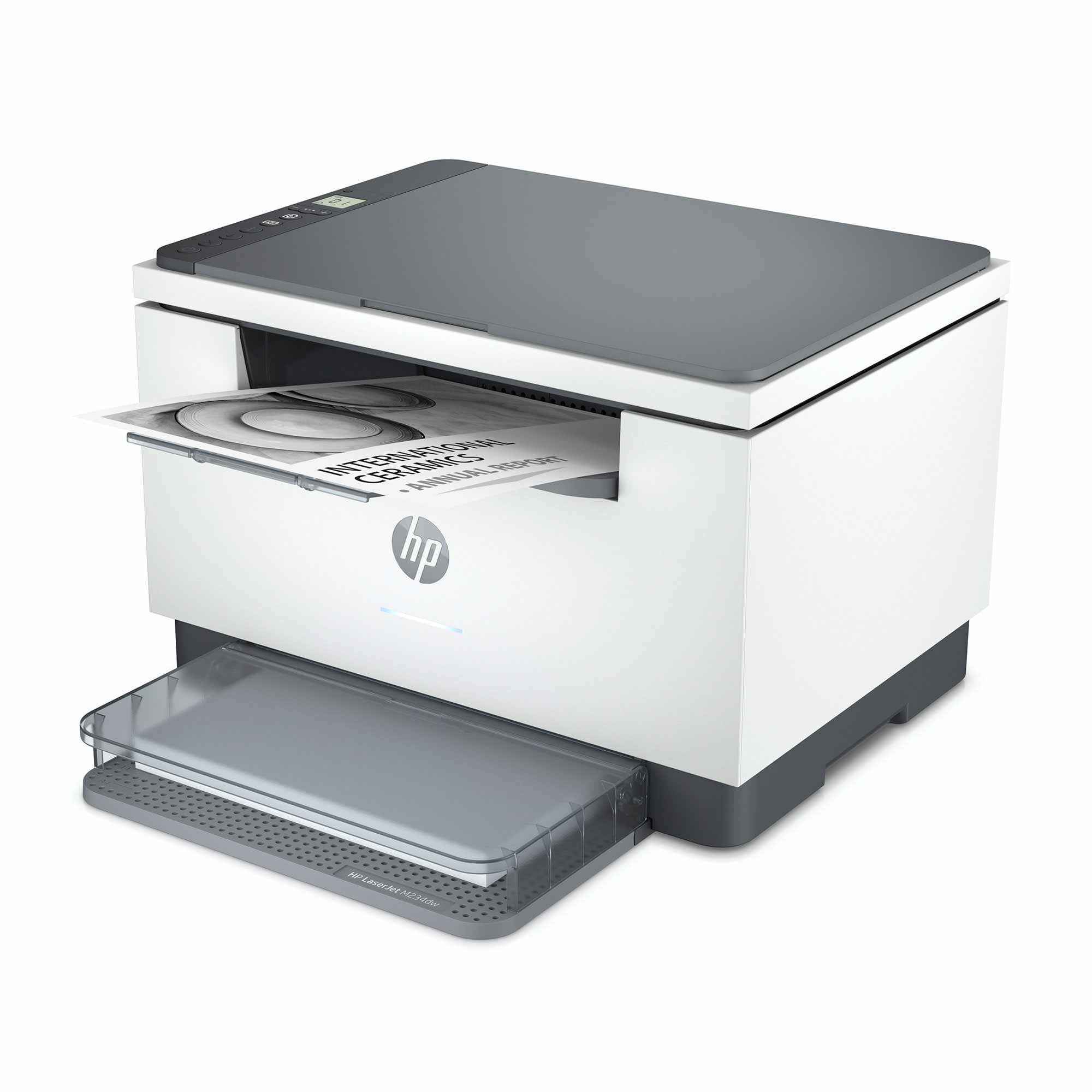 HP Laserjet MFP M234dw All-in-One Wireless Monochrome Laser Printer, Print Scan Copy - 30 ppm, 600 x 600 dpi, 1.3" LCD, 8.5" x 14", Auto Duplex Printing, USB 2.0, Ethernet, Gray, Cbmou Printer Cable