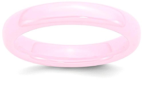 IceCarats Ceramic Pink 4mm Plain Classic Wedding Band Ring Size 7.00