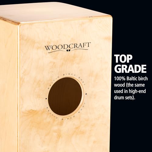 Meinl Percussion Woodcraft Pickup String Cajon Box Drum with Electronics for Amp or PA System and Snare Effect β NOT Made in China β Play with Your Hands, Baltic Birch, 2-Year Warranty (PWC100B)