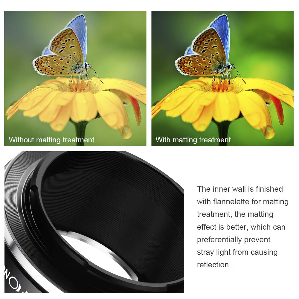 K&F Concept Lens Mount Adapter with Light-reducing Paint for Nikon AI Lens to Sony NEX E-Mount Camera Body