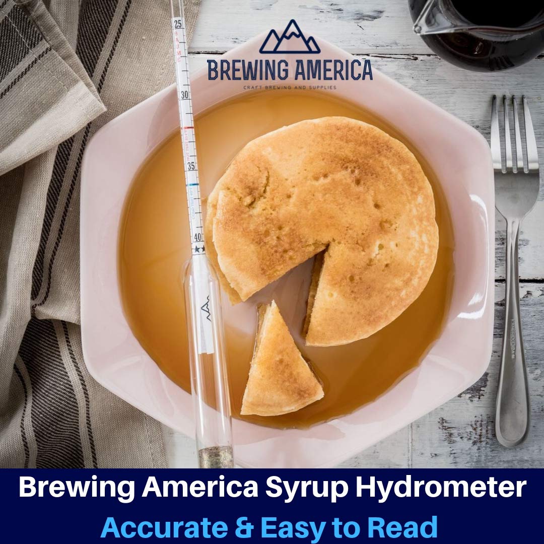 USA Made Maple Syrup Hydrometer Density Meter for Sugar and Moisture Content Measurement for Consistently Delicious Pure Syrup β Made in America - BRIX & Baume Scales - Easy Read Red Line Calibrated