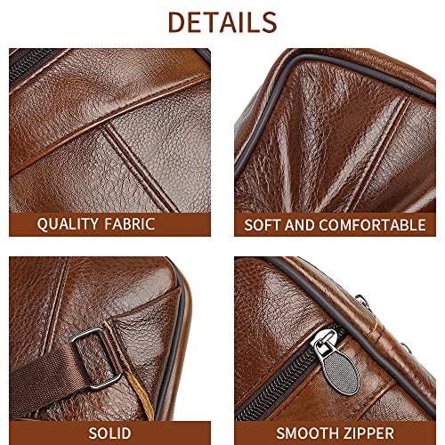 JBB Sling Bag Crossbody Sling Backpack for Man with Cowhide Shoulder Bags Travel Hiking Chest Bag