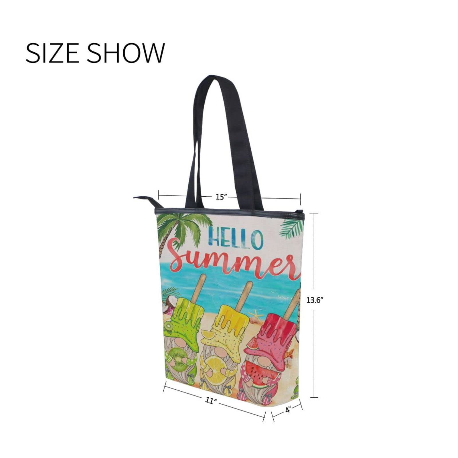 JSTEL Women Large Tote Top Handle Shoulder Bags Stylized Poppy Flowers Illustration Patern Ladies Handbag