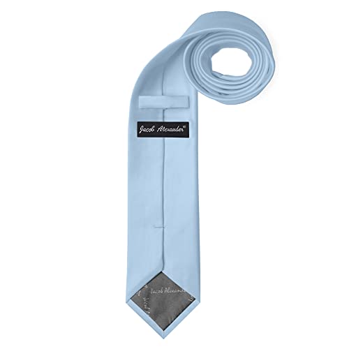 Jacob Alexander Solid Color Men's Regular Tie - Baby Blue