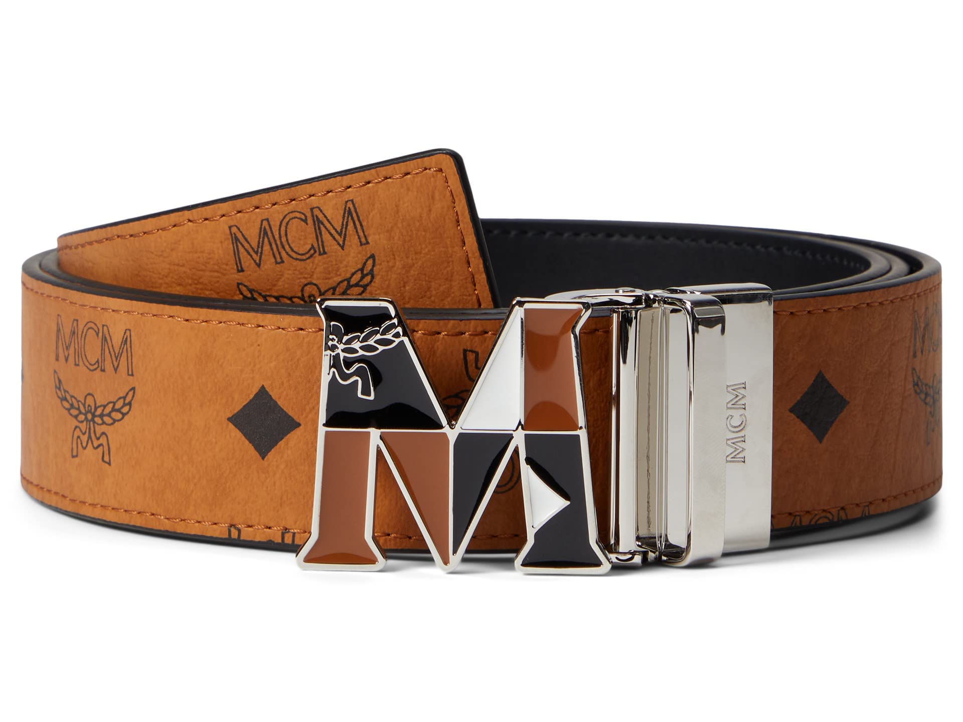 MCM Claus Reversible Belt Cognac One Size
