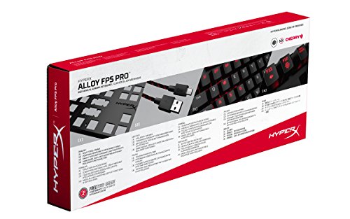 HyperX USB Alloy FPS Pro - Tenkeyless Mechanical Gaming Keyboard - 87-Key, Ultra-Compact Form Factor - Linear & Quiet - Cherry MX Red - Red LED Backlit (HX-KB4RD1-US/R1)