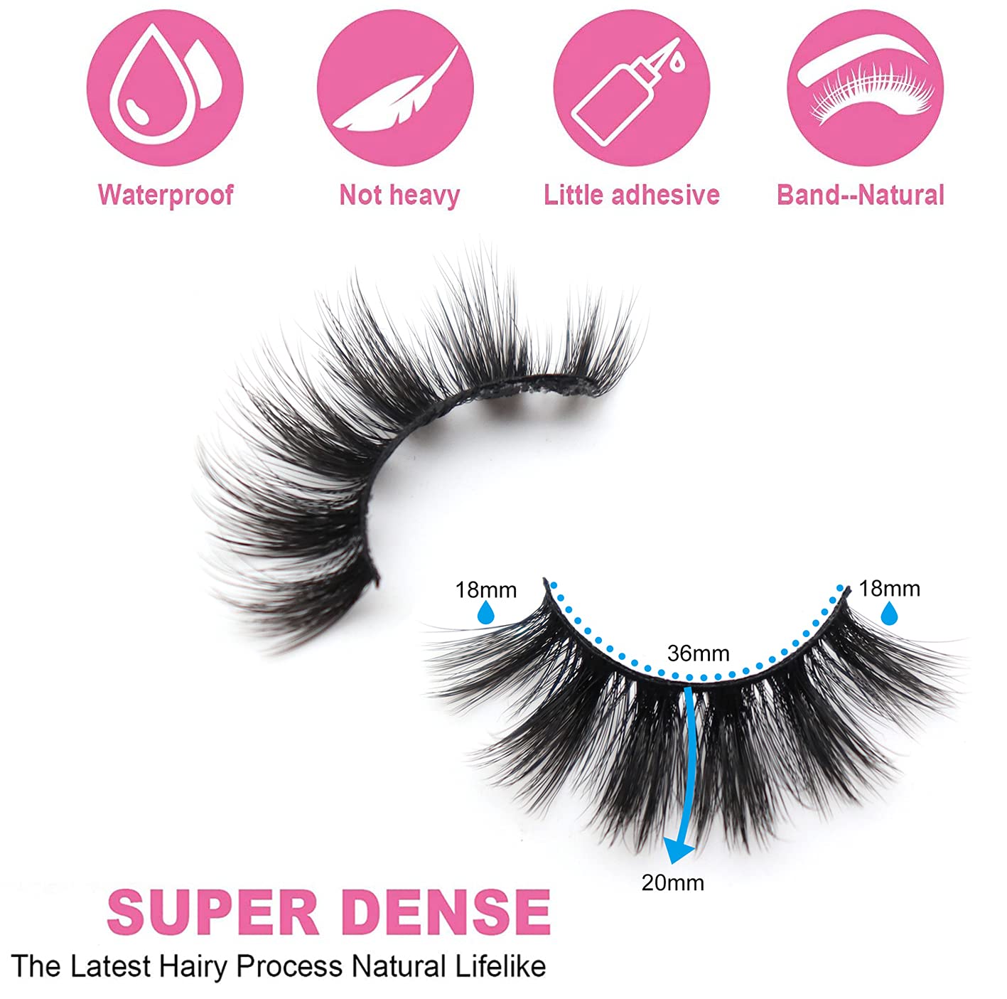 Losha Lashes 6 Pairs Fluffy False Eyelashes for Women 20mm Long Dramatic Faux Mink Strip 5D Lashes Pack for Gorgeous Makeup