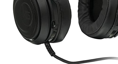 IOGEAR Kaliber NUKLEUS Gaming Headset - Xbox One S/Xbox One - PS4 - PC/Mac & Mobile Devices - 50mm Drivers - Built-in Volume Control - 3.5mm 4-Pole Stereo Plug - Includes Y Adapter for PCs - GHG601 , Black
