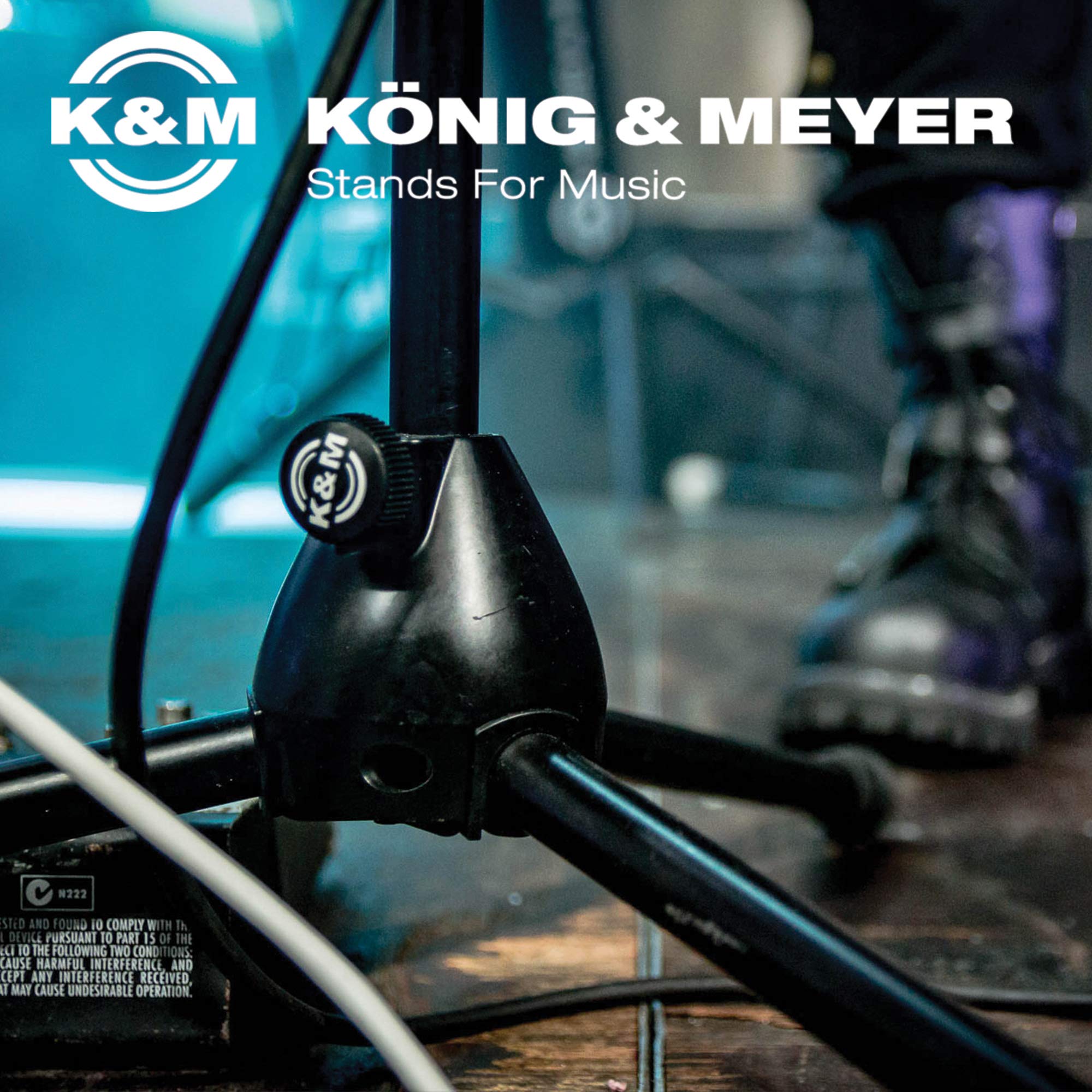 K&M - Konig & Meyer 25900.500.55 - Low Level Microphone/Telescopic 2-Piece Boom Arm Stand - Zinc die-cast base - Professional Grade for all Musicians - German Made - Black