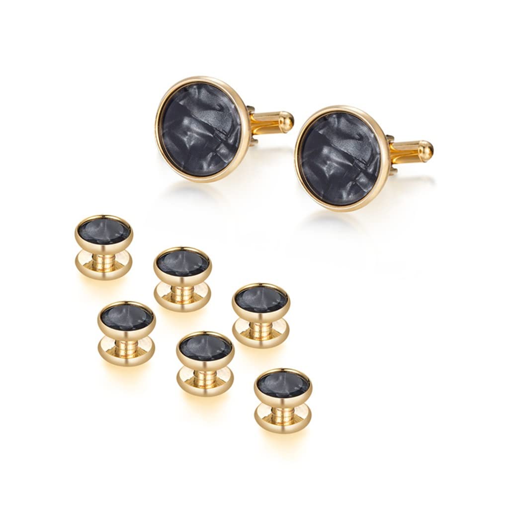 MJWDP Man Shirt Cufflinks Cufflink Shirts Studs Button and Cufflinks for Mens Wedding Man Cuff Link Set Tie Clips