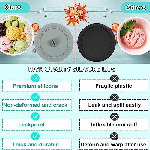 YQL Creami Pint Containers with Silicone Lids Replacement for Ninja Creami Pints and Lids,16oz Cups Compatible with NC301 NC300 NC299AMZ Series Ice Cream Maker,Dishwasher Safe&Leakproof(2 Pack)
