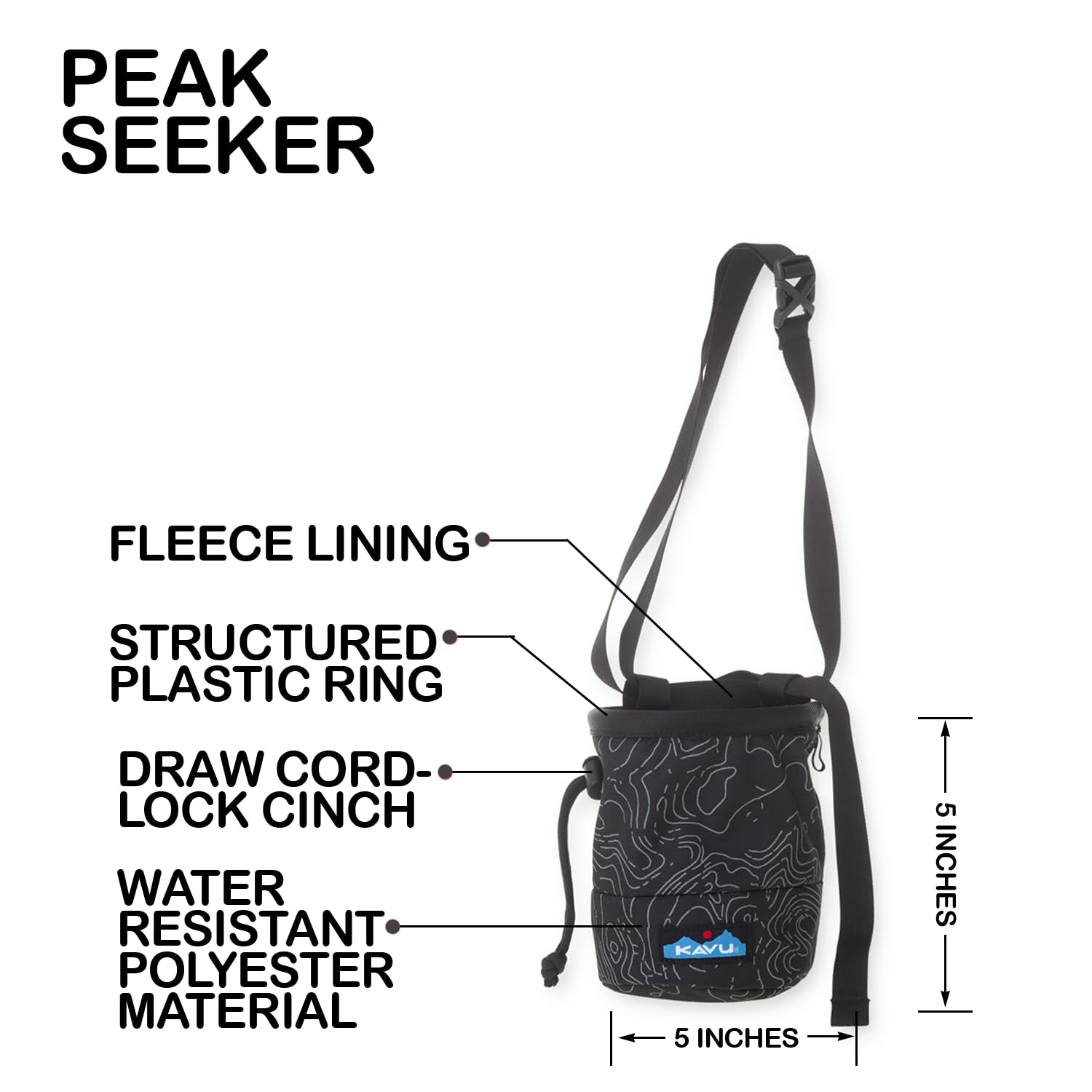 KAVU Peak Seeker Chalk Bag for Rock Climbing, Gymnastics, and Weightlifting - Fall Bouquet
