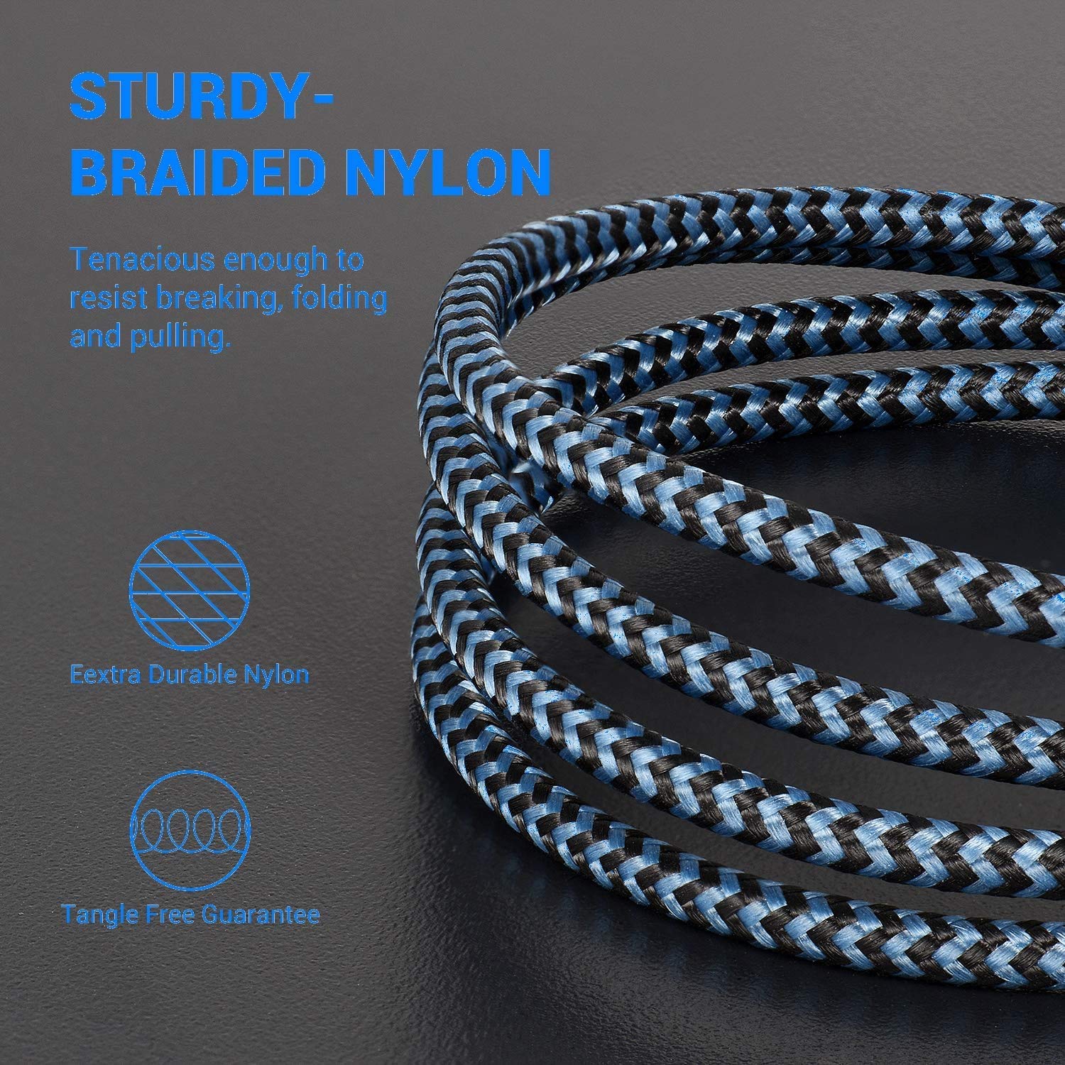 iPhone Charger, Sundix 3Pack 9ft Lightning Cable iPhone Charger Cable Nylon Braided Charging Cord Compatible iPhone 14/13/12/12Pro/12ProMax/11/11Pro/11Pro MAX/XS/XS MAX/XR/X/8/8Plus/7/7Plus and More