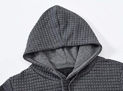 YuKaiChen Mens Hoodies Casual Midweight Long Sleeve Sweatshirt Dark Grey X-Large