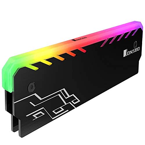 Jonsbo Memory Heatsink - Memory Cooling Vest Radiator - Cooler Shell RGB LED 256 Automatic Light Effect Aluminum Heatsink for Desktop RAM DDR3,Black