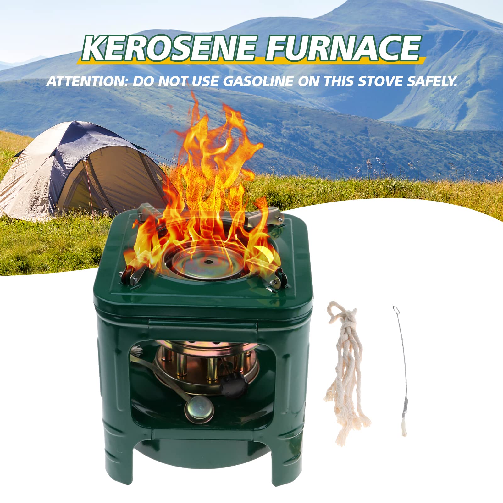 kesoto Lightweight Heater Stove, Compact Camp Stove for Backpacking, Camping, 18x17.5cm